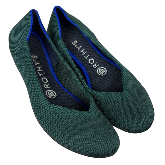 Rothy's | Shoes | Rothys Emerald Green Evergreen Knit Round Toe Flats ...